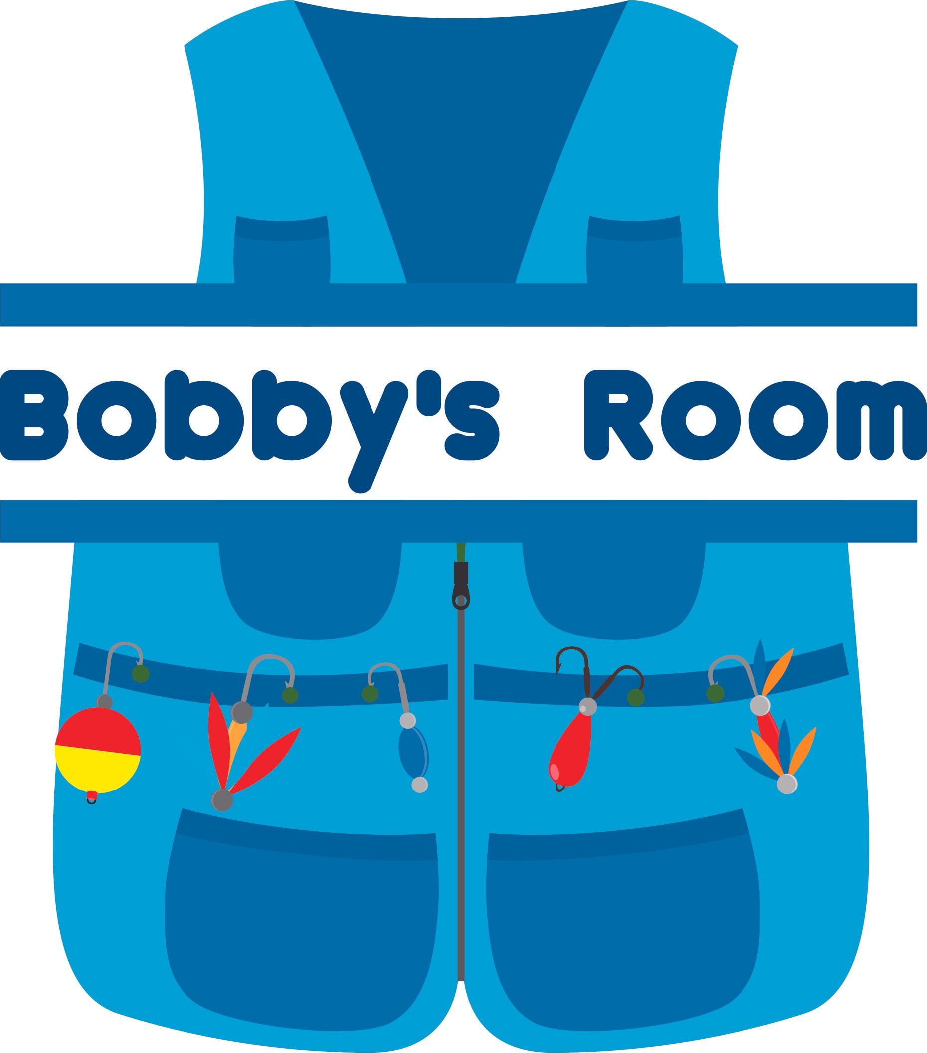 Custom Name Vinyl Wall Decal for Home - Fishing ToolsHook Fish Pole ...