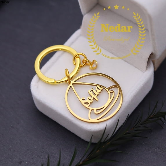 Custom Name Water Drop Stainless Steel Geometric Circle Nameplate ...