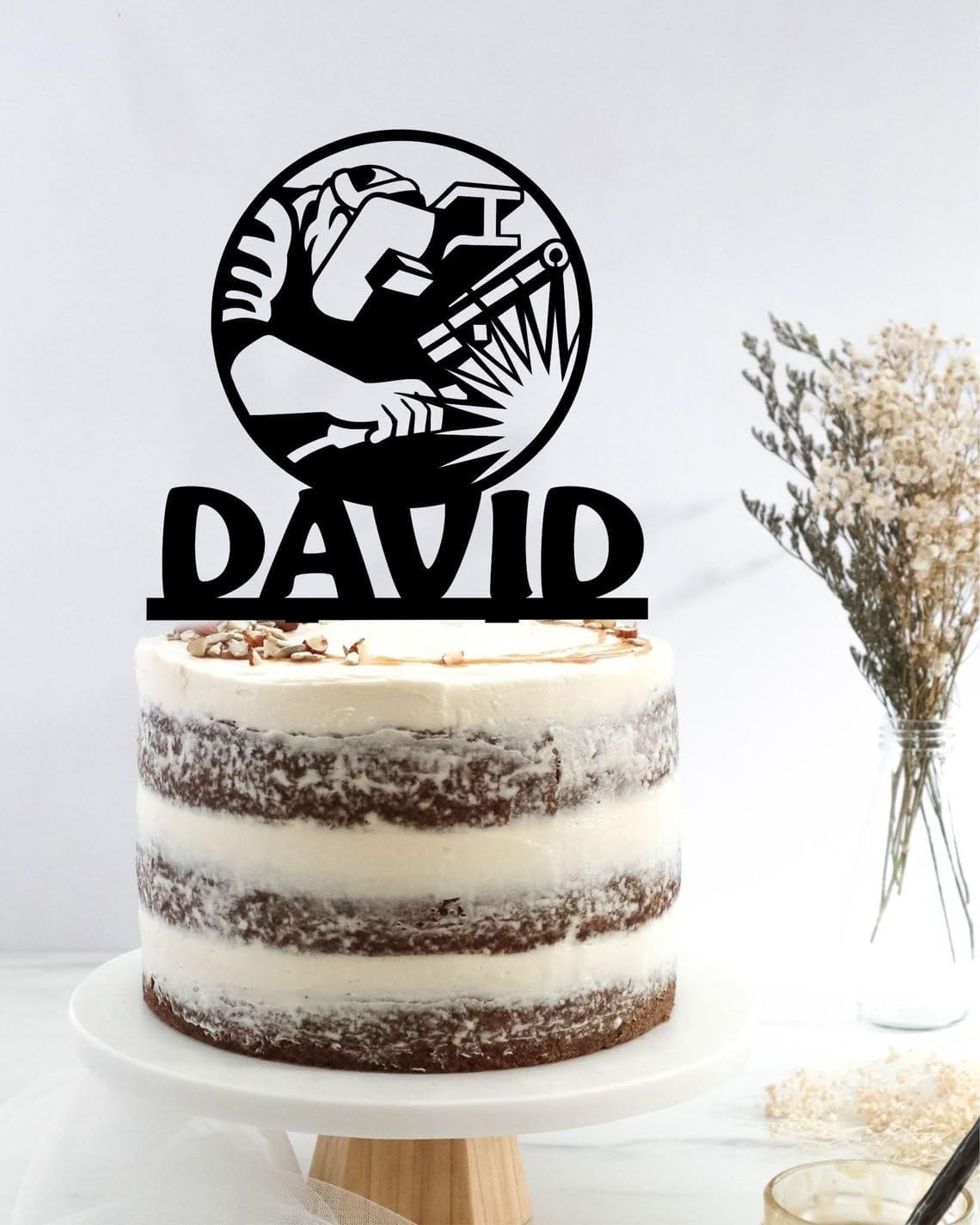Custom Name Welder Birthday Cake Topper,Welding Soldering Topper,Weld ...