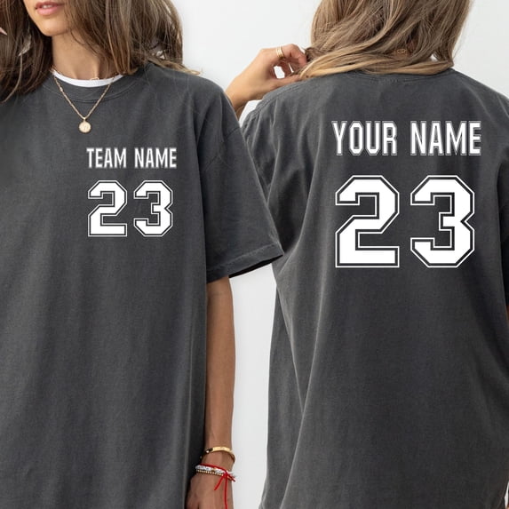 Custom Name and Number TShirt Personalized Sports Shirt Personalized ...