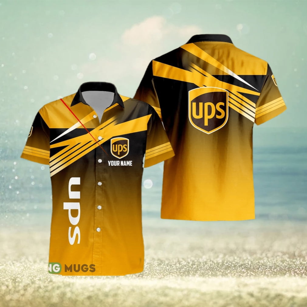 Custom Name ups Style 3 Logo Trademark 3D Hawaiian Shirt For Men And ...