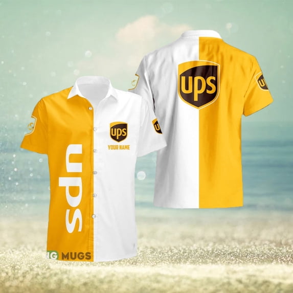 Custom Name ups Style 5 Logo Trademark 3D Hawaiian Shirt For Men And ...