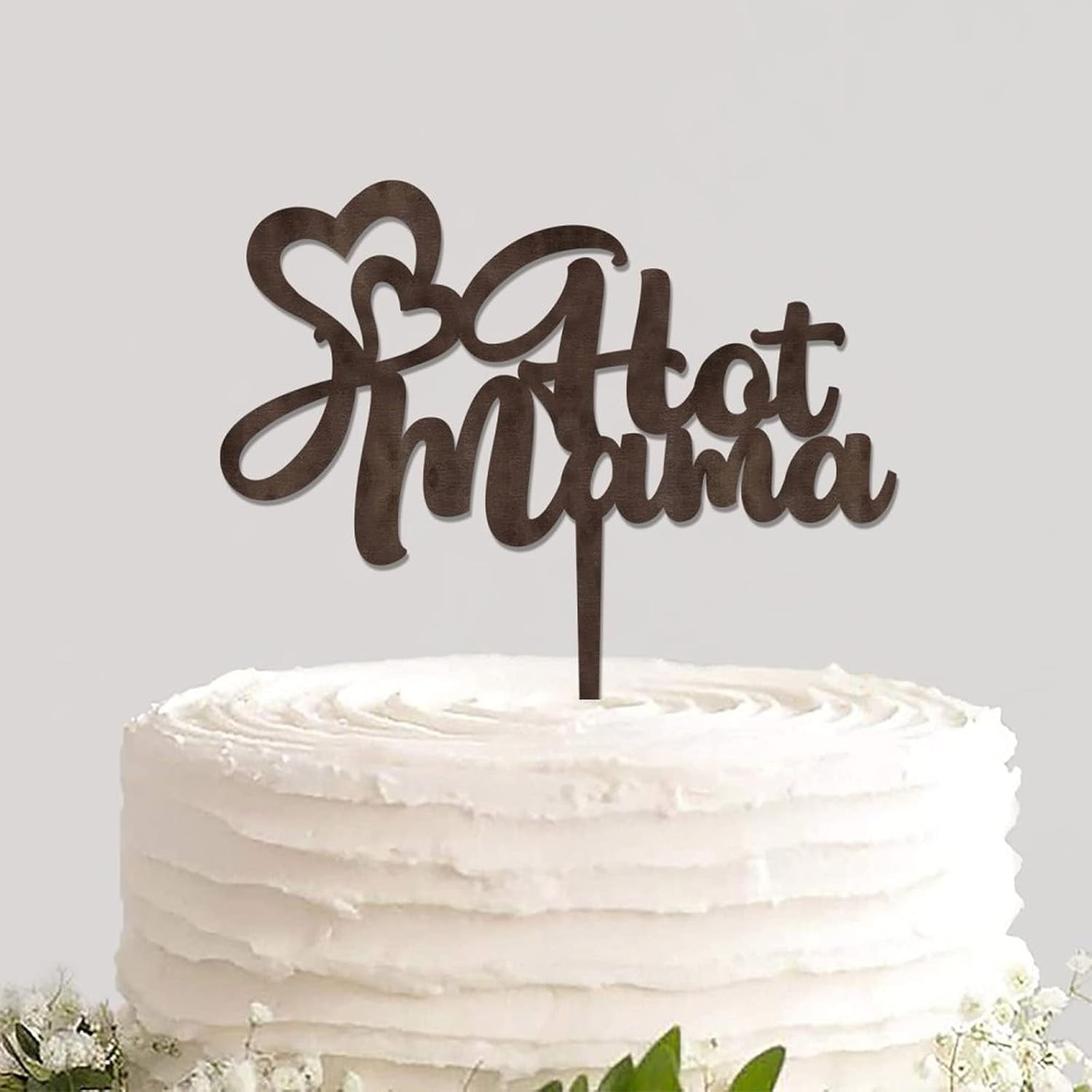 Custom Names Numbers Colors Rustic Wood Cake Topper Pick Funny Hot Mama ...