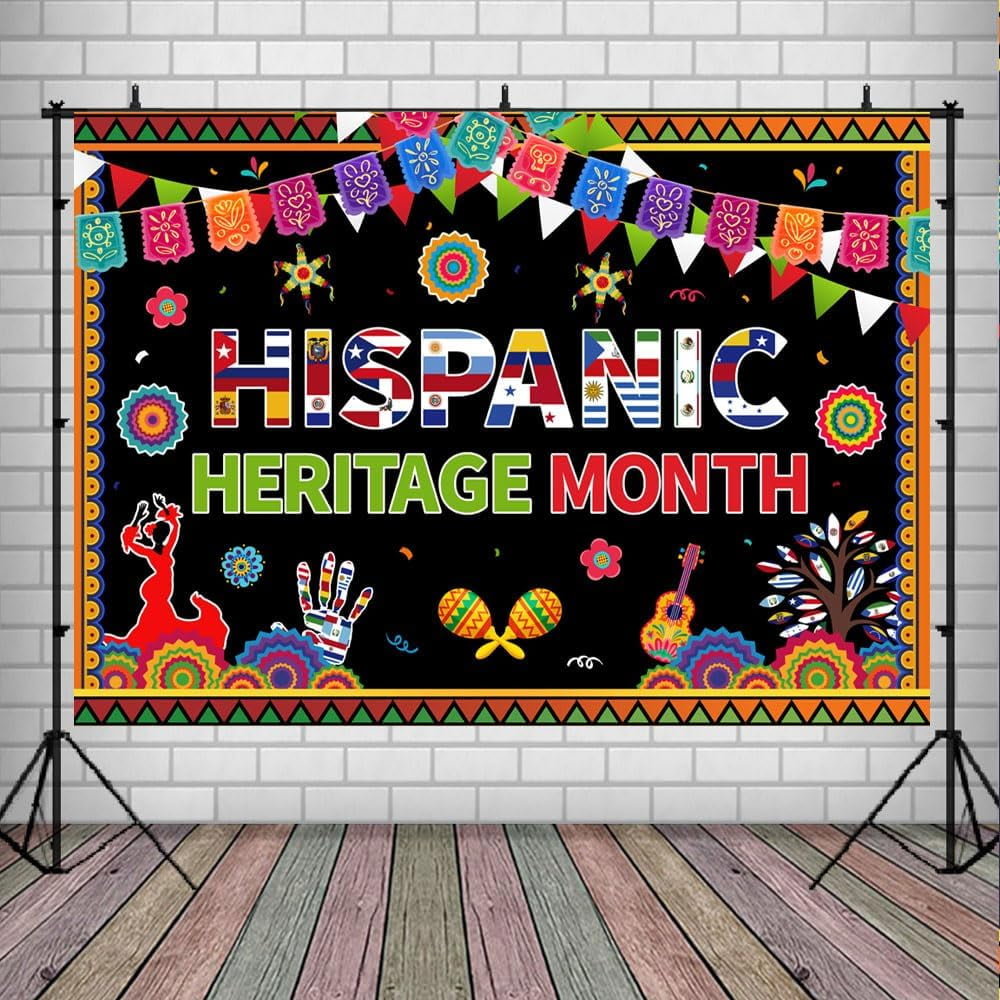 Custom National Hispanic Month Party Banner Backdrop Hispanic Heritage ...