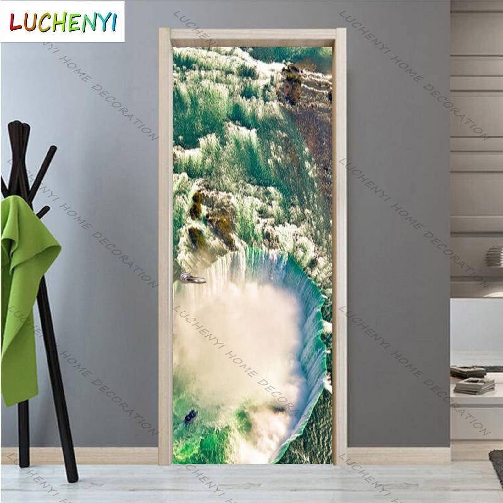 Custom Natural Natural Scenery Wallpaper Mural Door Stickers Cover Wall ...
