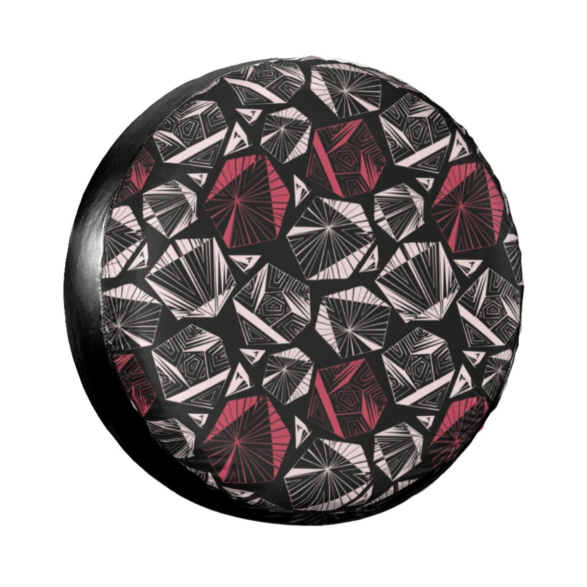 Custom Navy Blue Mosaic Lines Geometric Abstract Pattern Spare Tire ...