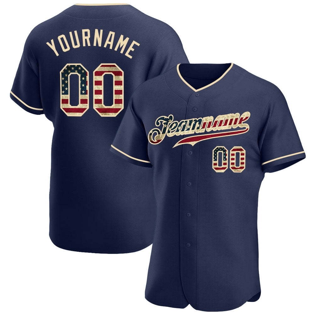 Custom Navy USA Cream Authentic Baseball Jersey - Hot Sale 2026 ...