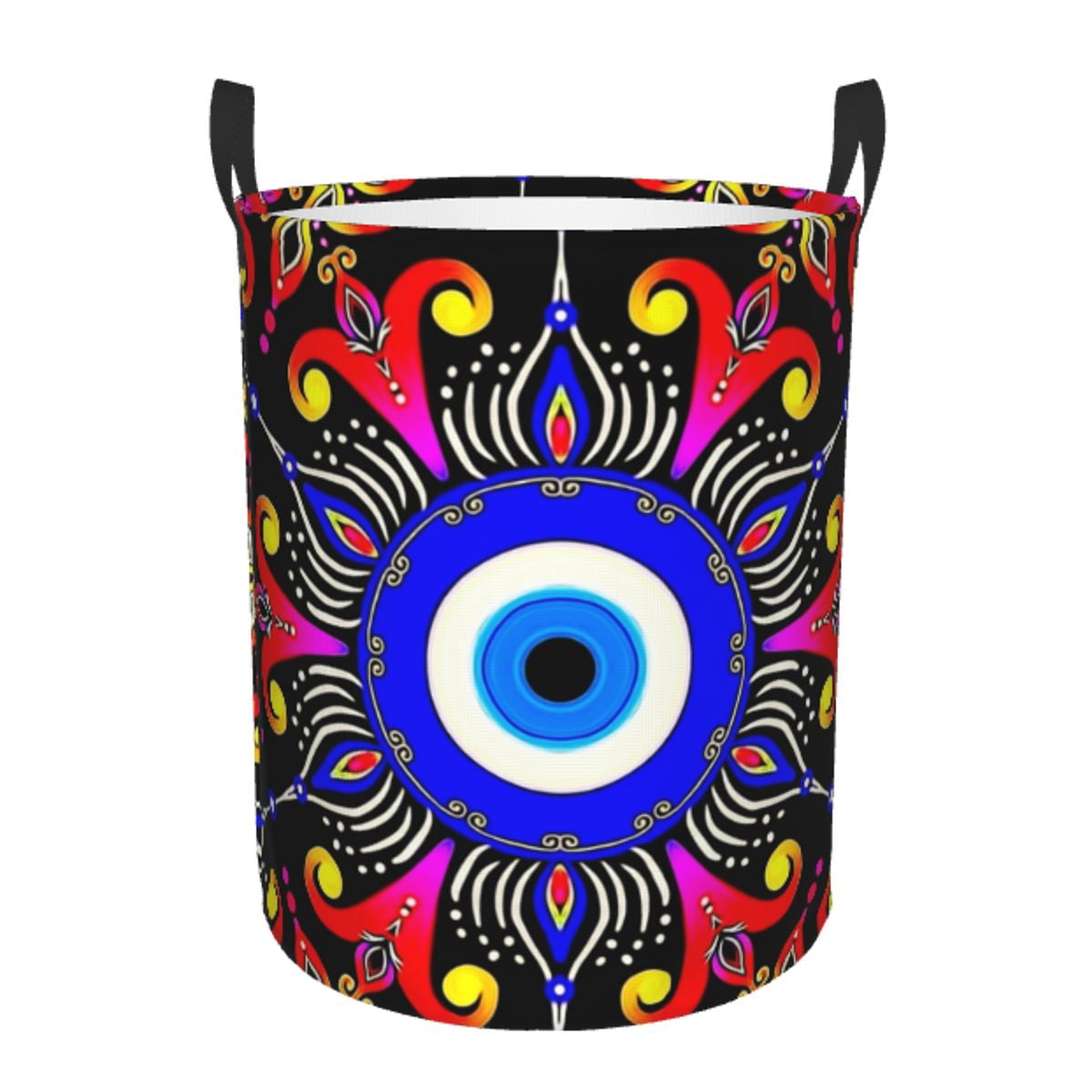 Custom Nazar Evil Eye Protection Symbol Laundry Basket Collapsible ...