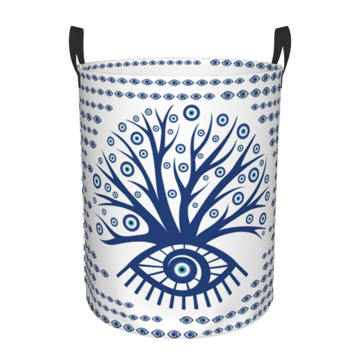 Custom Nazar Evil Eye Protection Symbol Laundry Basket Collapsible ...