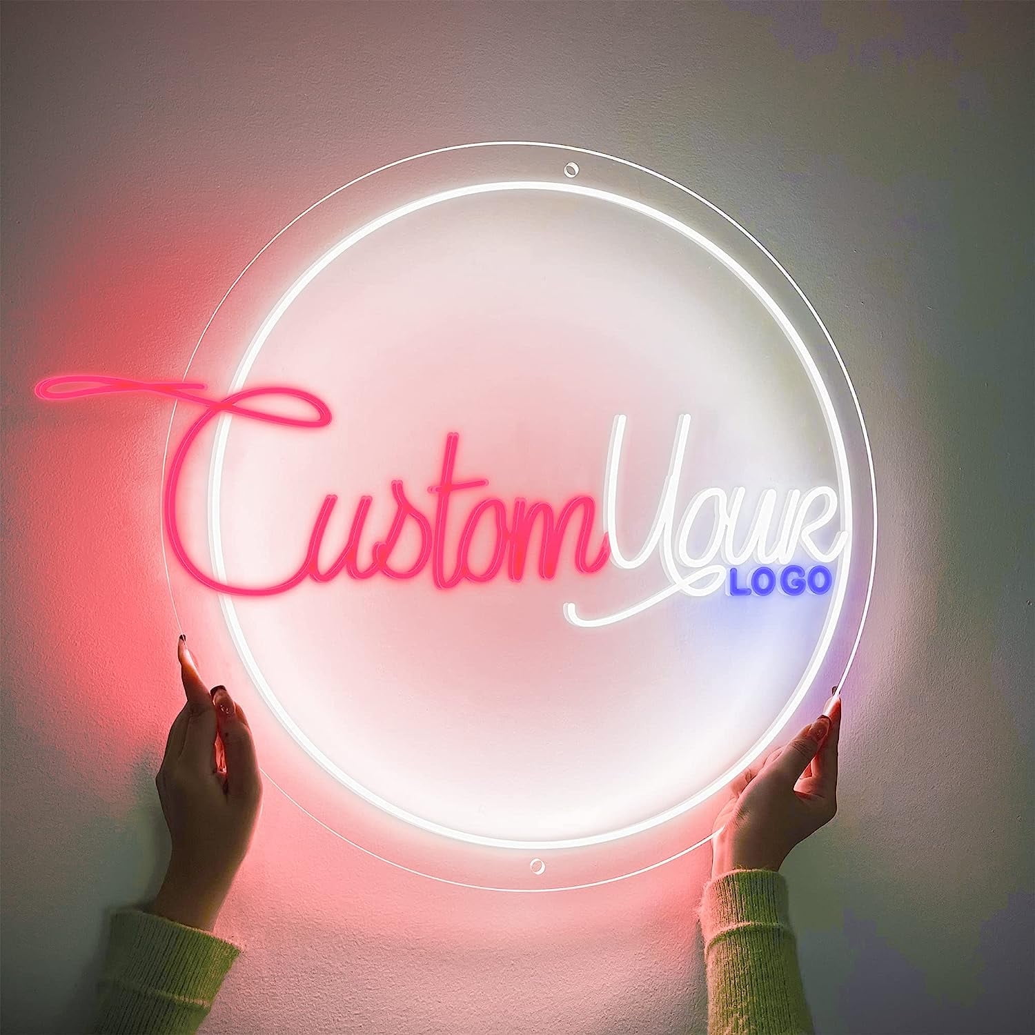Custom Neon Acrylic Sign,Round Neon Light Signs for Wall Decor Family ...