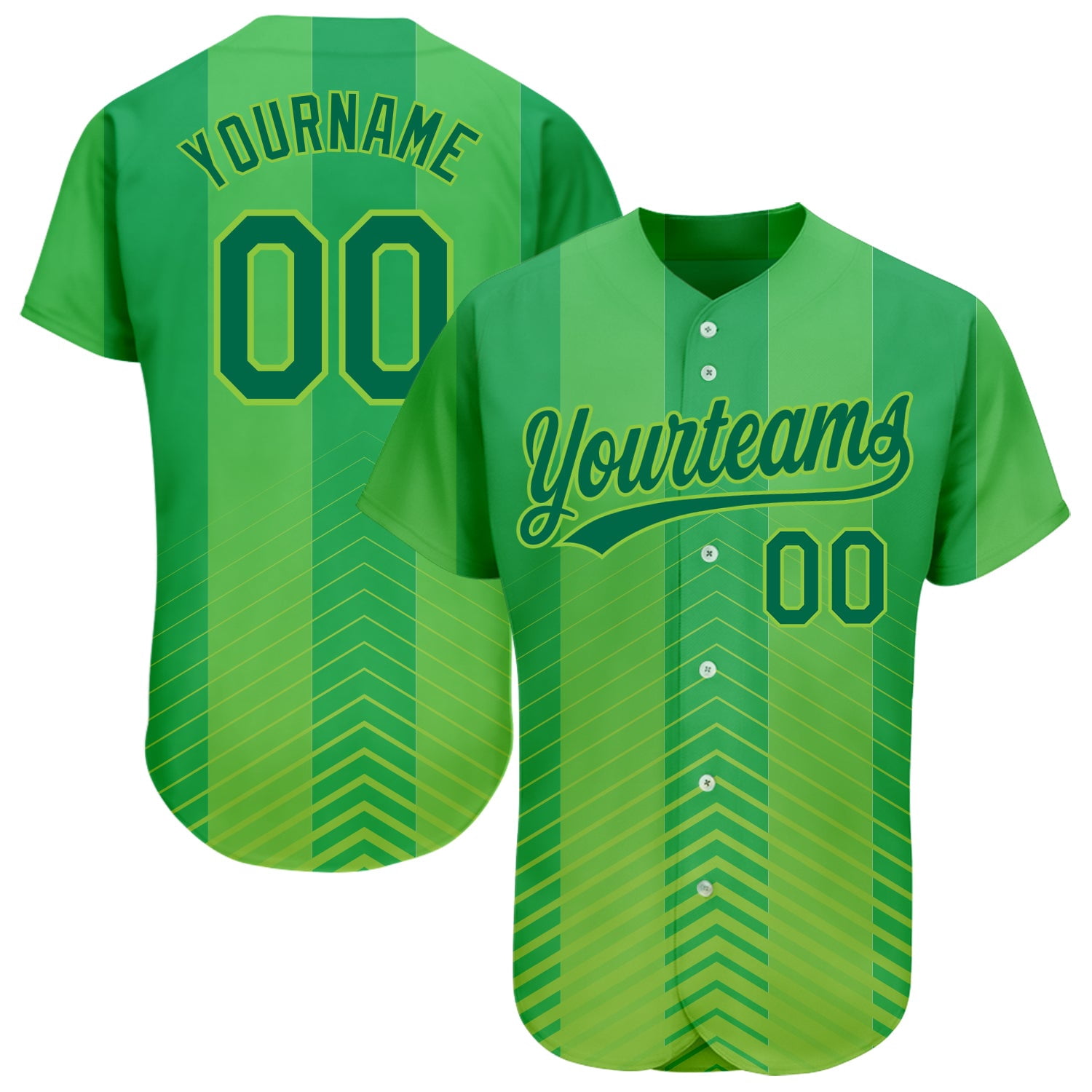 Custom Neon Green Kelly Green 3D Pattern Design Authentic Baseball ...