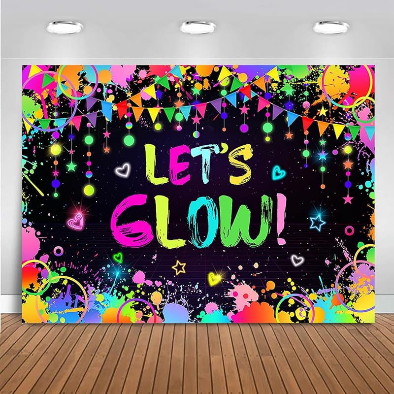 Custom Neon Let’s Glow Party Decorations Glow in The Dark Party ...
