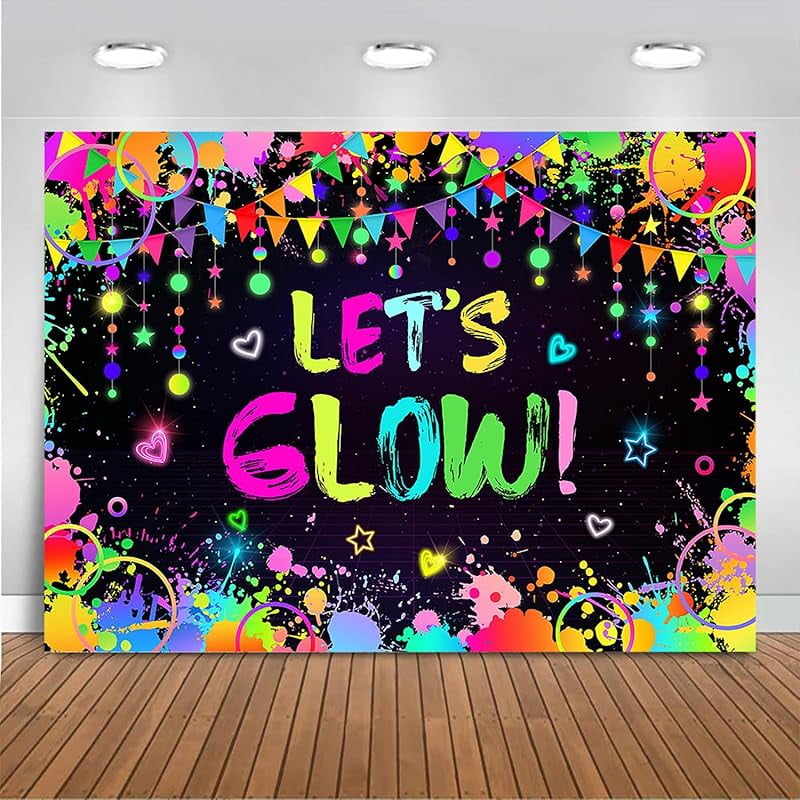 Custom Neon Let’s Glow Party Decorations Glow in The Dark Party ...
