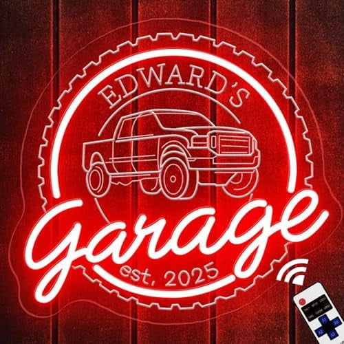 Custom Neon Sign for Garage Wall Decor, Personalized Light up LED ...