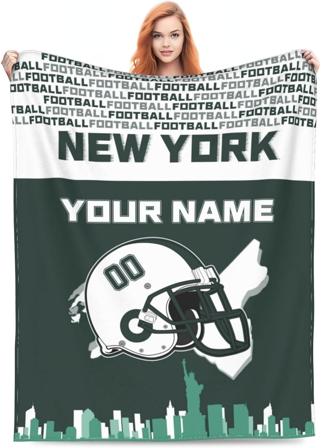 Custom New York 2 Blanket Personalized Throw Blankets Name and Number ...
