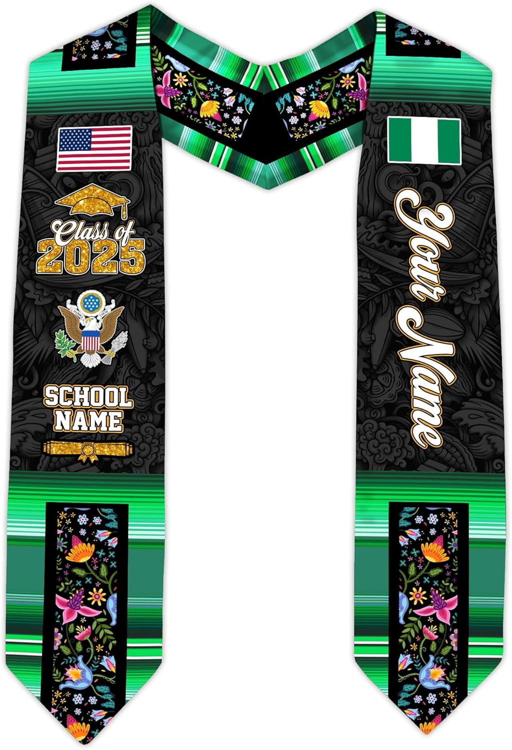 Custom Nigerian Graduation Sash Nigeria Graduation Stole Personalized ...