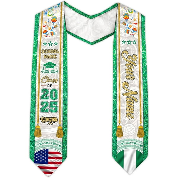 Custom Nigerian Graduation Sash Nigeria Graduation Stole Personalized ...