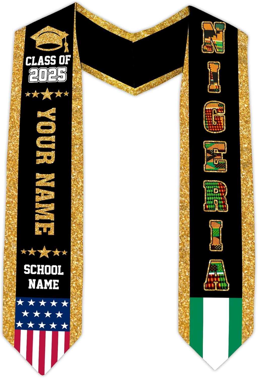 Custom Nigerian Graduation Sash Nigeria Graduation Stole Personalized ...