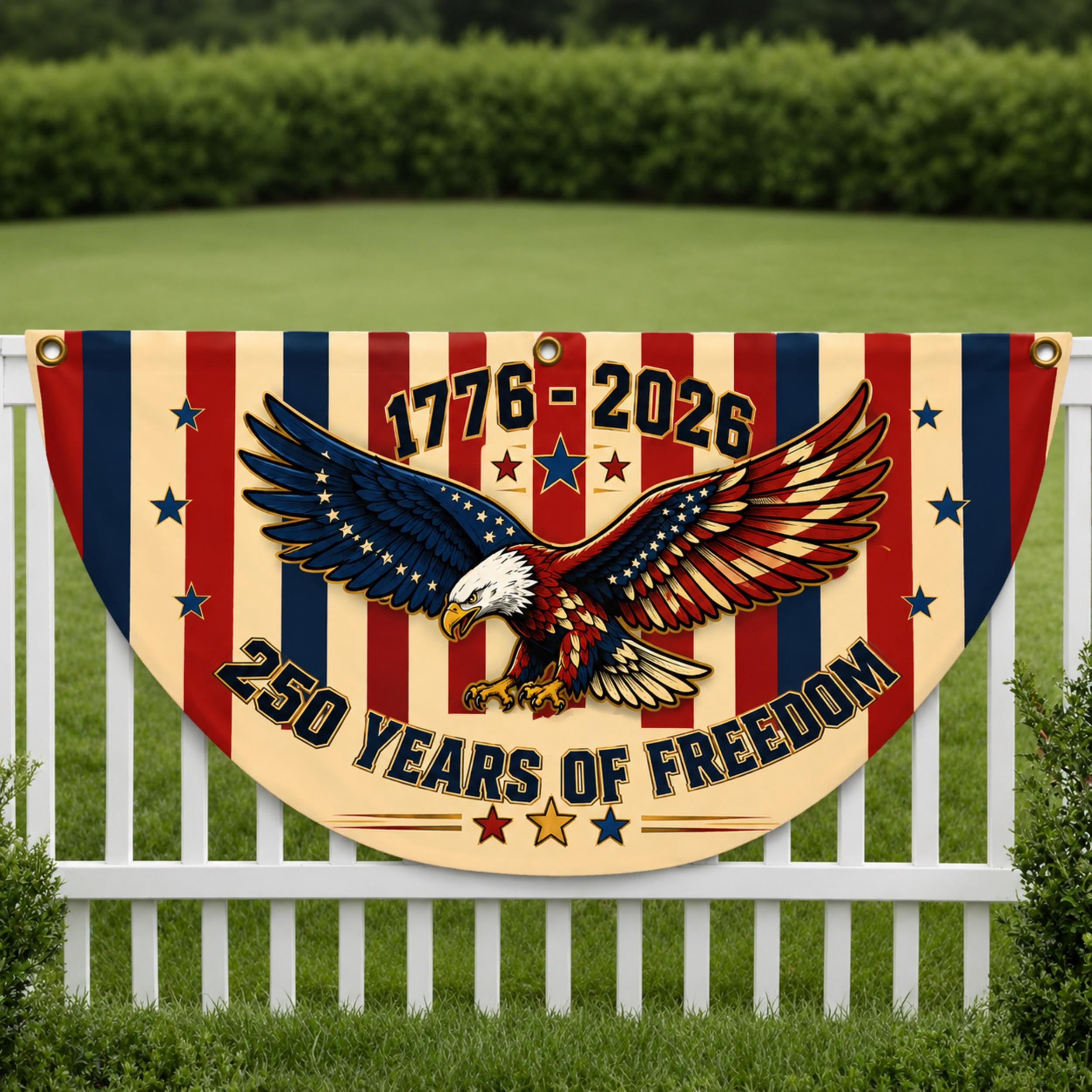 Custom Non Fan Flag, America 250th Anniversary Patriotic Bunting Flag ...