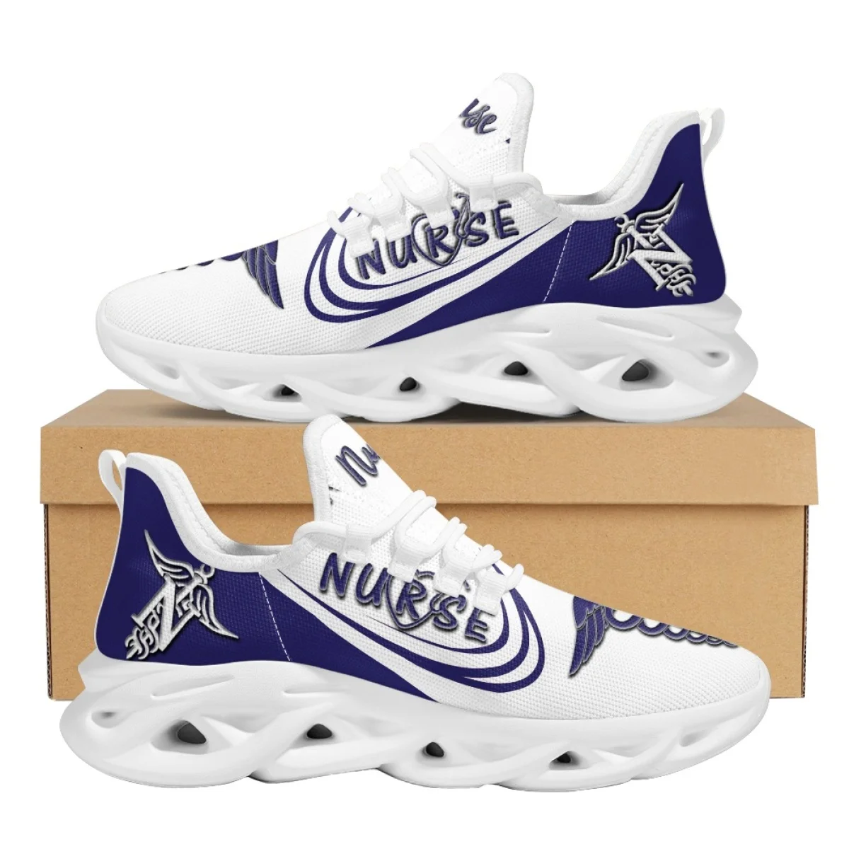 Custom Nurse EMT EMS Pattern Women's Casual Shoes Paramedic Woman Flats ...