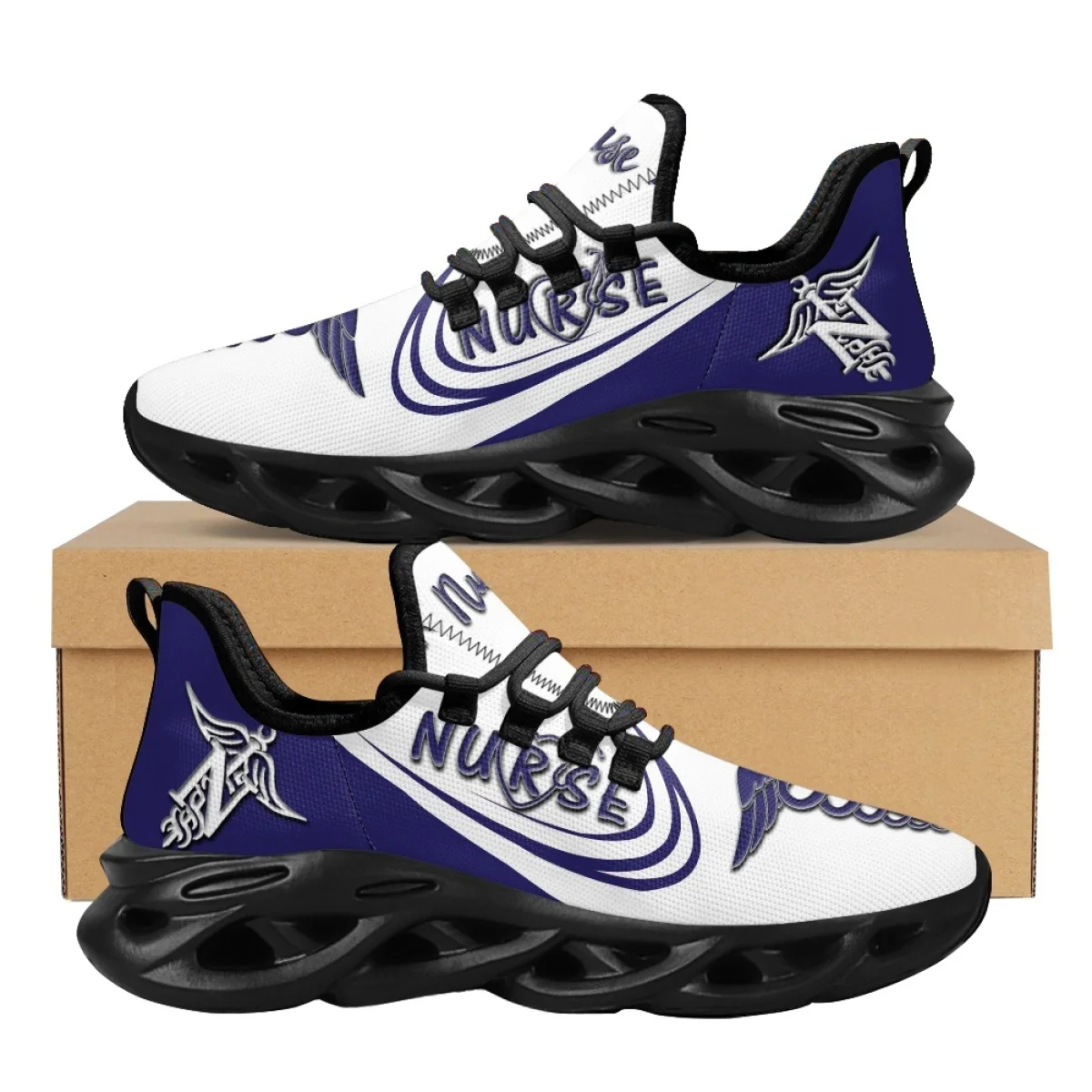 Custom Nurse EMT EMS Pattern Women's Casual Shoes Paramedic Woman Flats ...