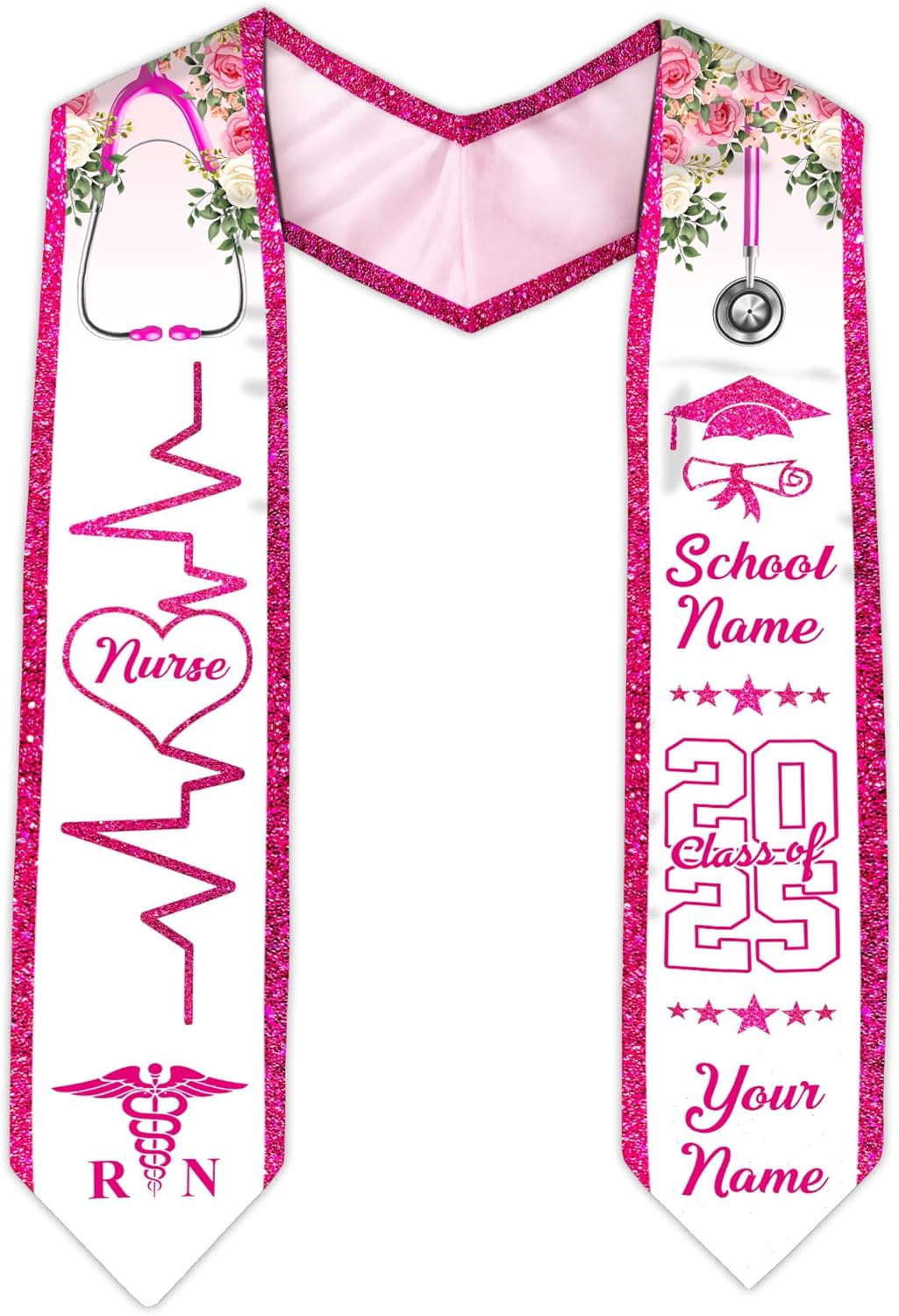 Custom Nurse Sash Graduation, RN Graduation Stole Gifts for Friends ...
