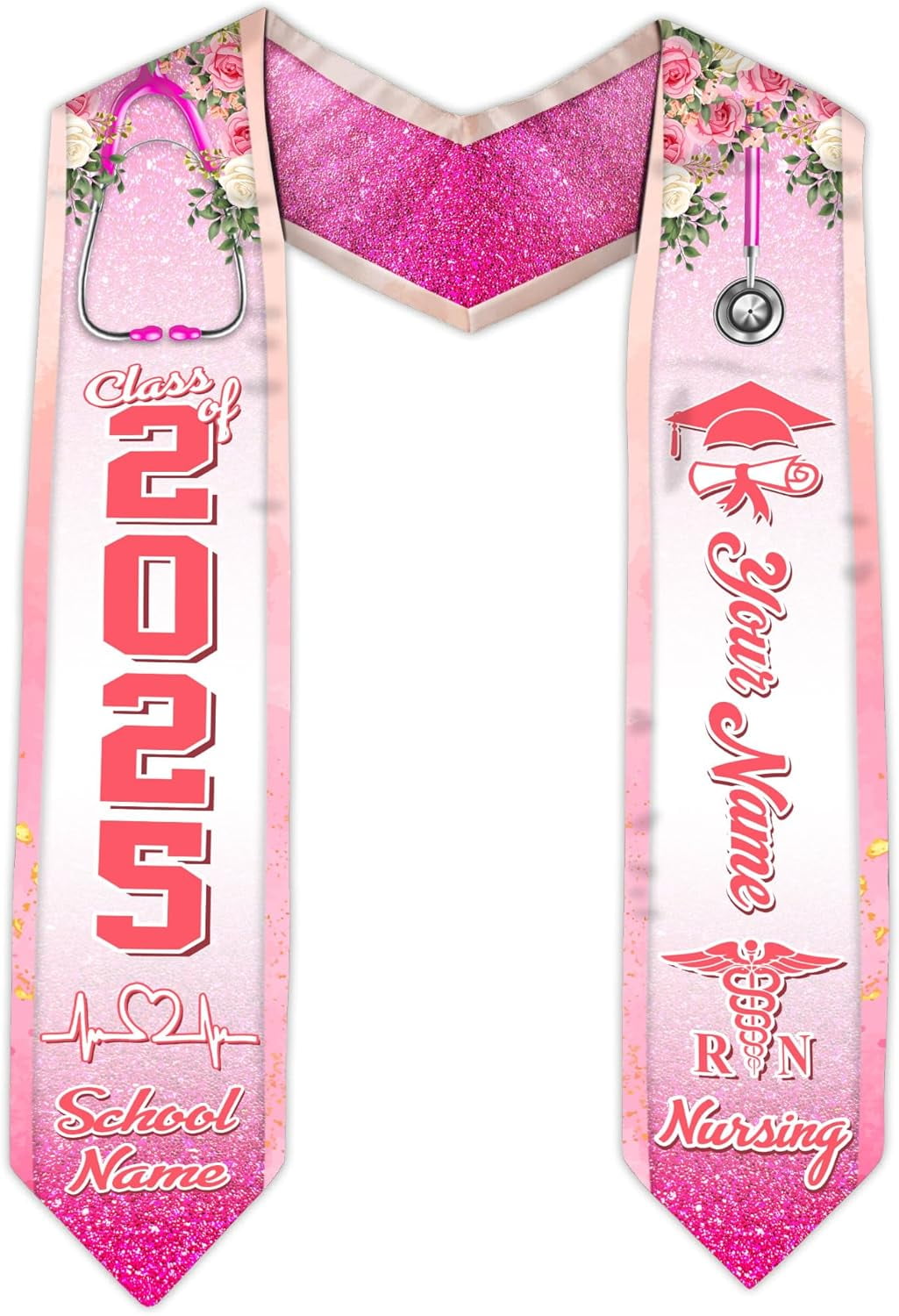 Custom Nurse Sash Graduation, RN Graduation Stole Gifts for Friends ...