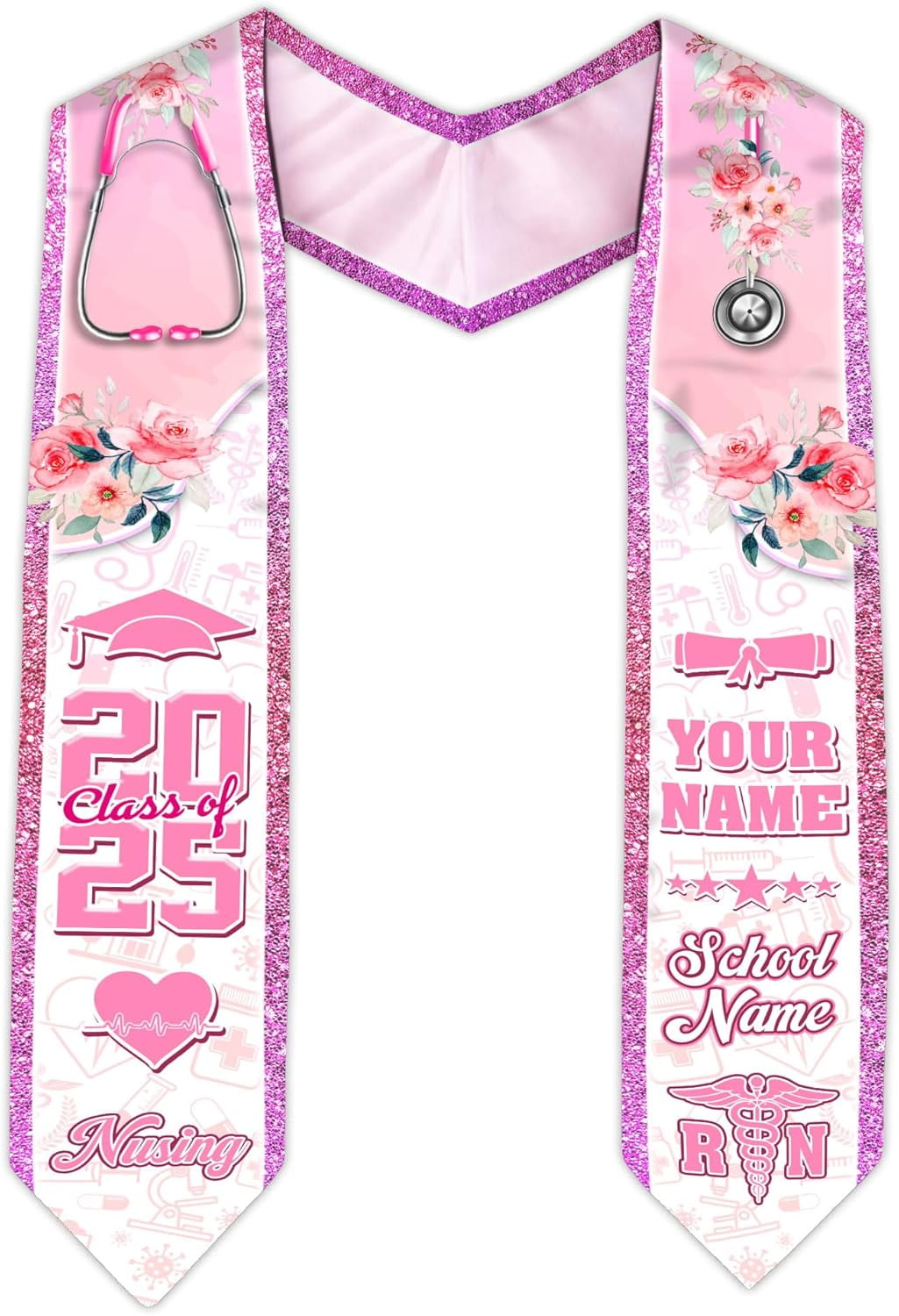 Custom Nurse Sash Graduation, RN Graduation Stole Gifts for Friends ...