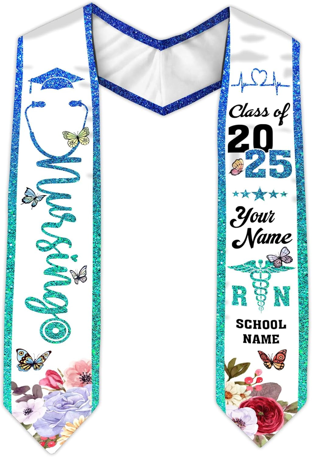 Custom Nurse Sash Graduation, RN Graduation Stole Gifts for Friends ...
