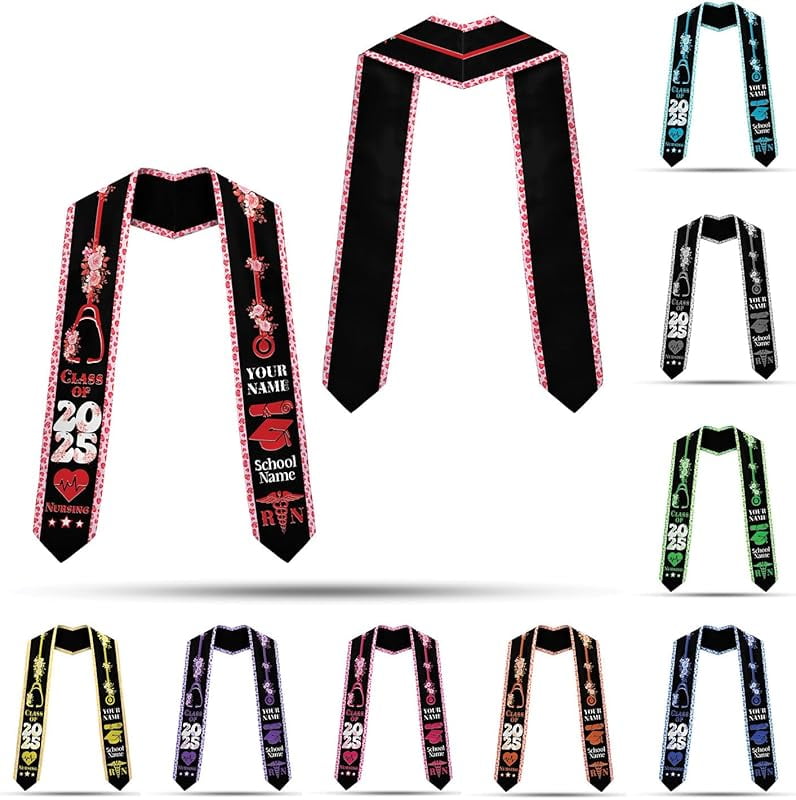 Custom Nursing Graduation Stole 2025,Personalized RN Stole,Nurse ...