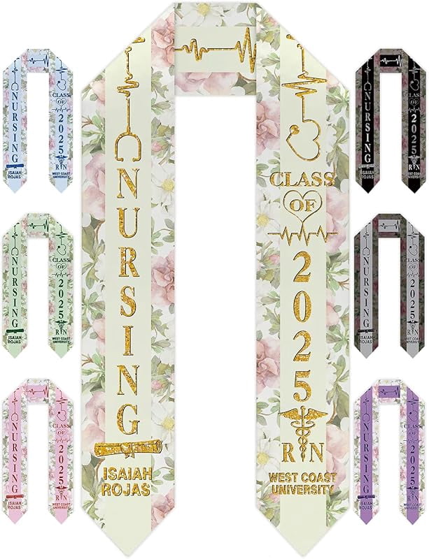 Custom Nursing Graduation Stole Class of 2025 RN Nursing Congratulation ...