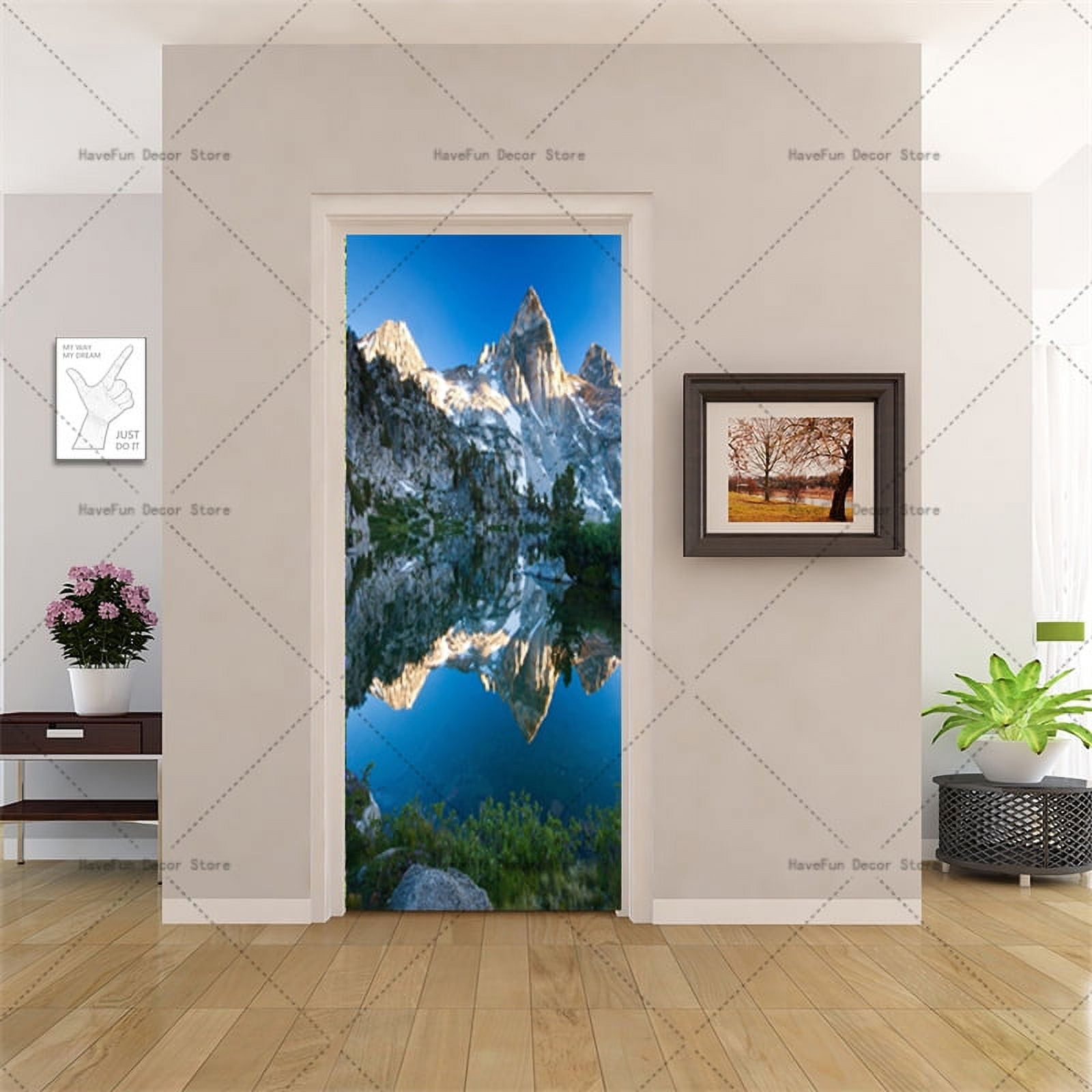 Custom Nuture Landscape 3d Door Sticker PVC Wallpaper Home r Entrance ...