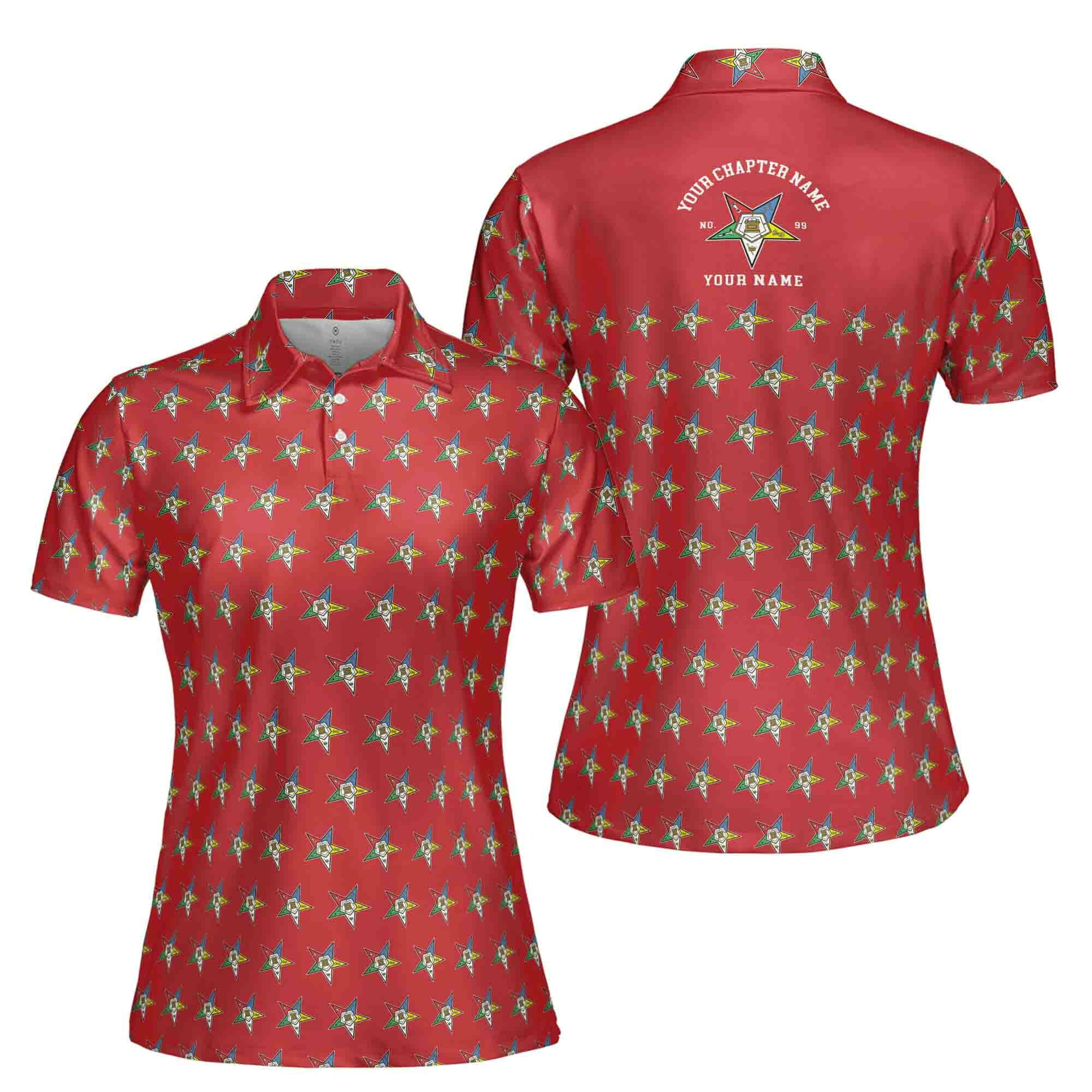 Custom OES Order of The Eastern Star Masonic Multi-color Women Polo ...