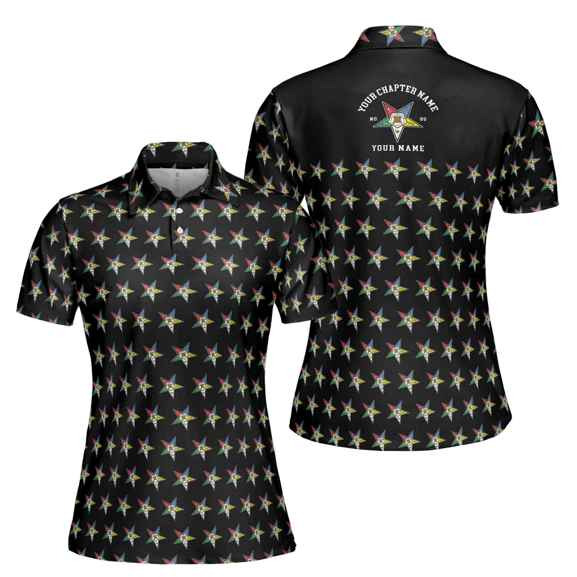 Custom OES Order of The Eastern Star Masonic Multi-color Women Polo ...