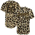 Custom Old Gold Black-Old Gold 3D Pattern Design Leopard Authentic ...