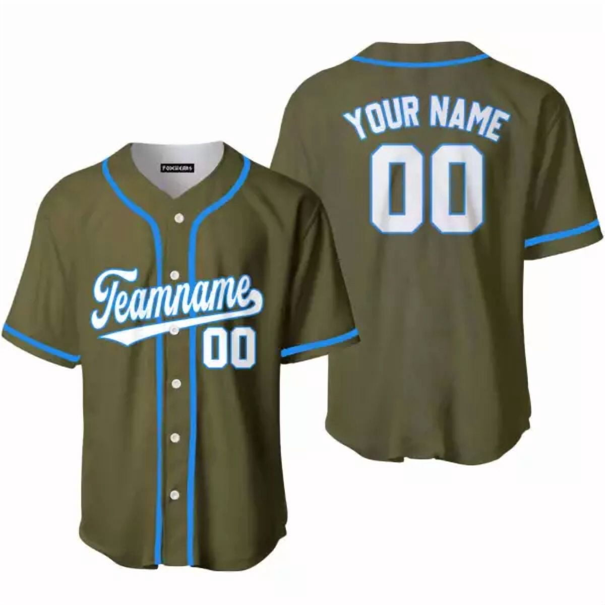 Custom Olive White Powder Blue Custom Baseball Jerseys For Men & Women ...