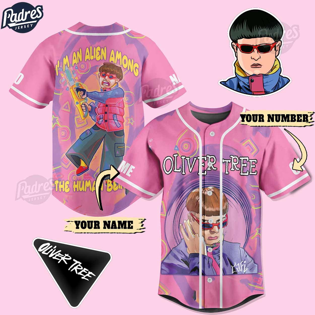 Custom Oliver Tree Baseball Jersey Style - Walmart.com