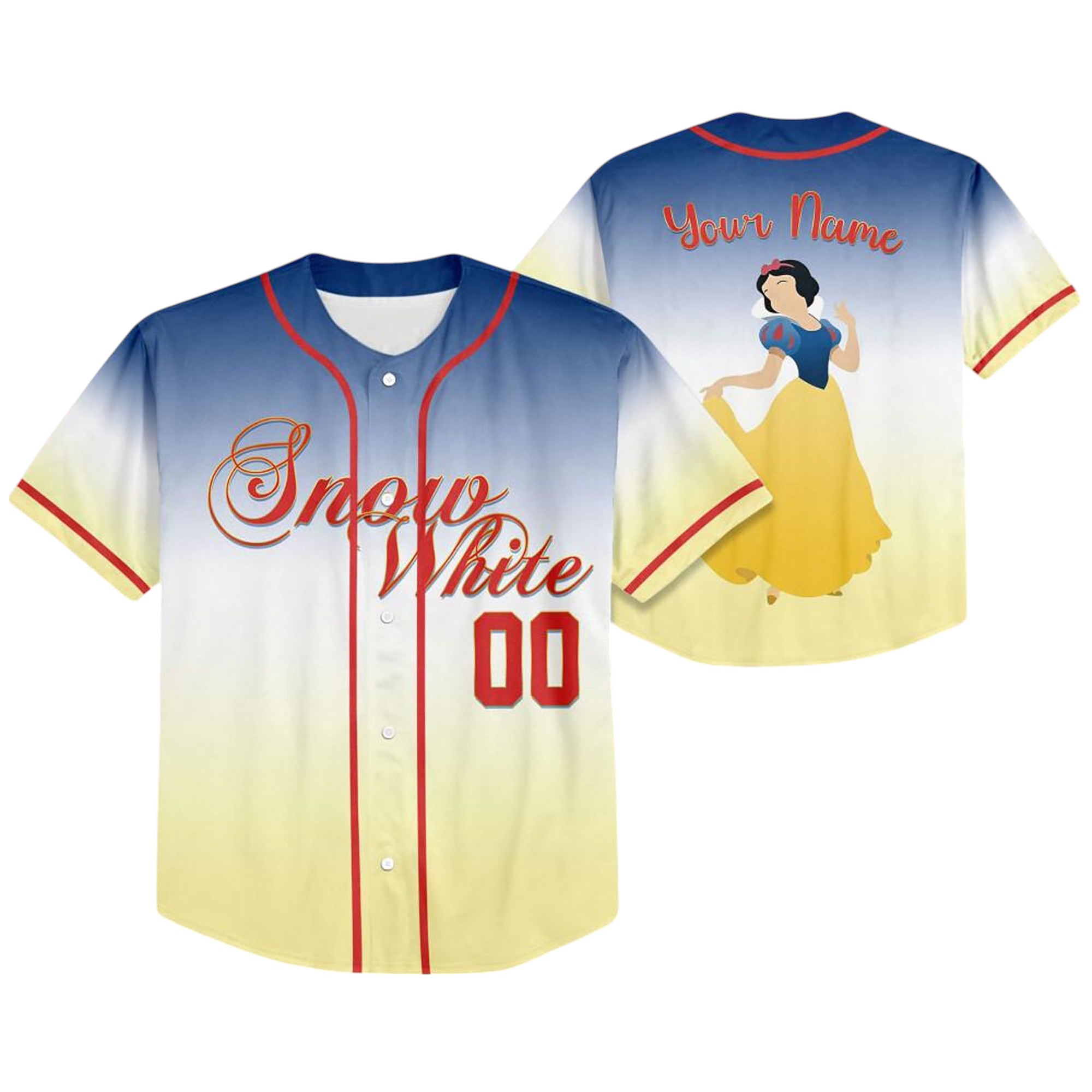 Custom Ombre Gradient Princess Snow White Simple, Custom Kid Youth ...