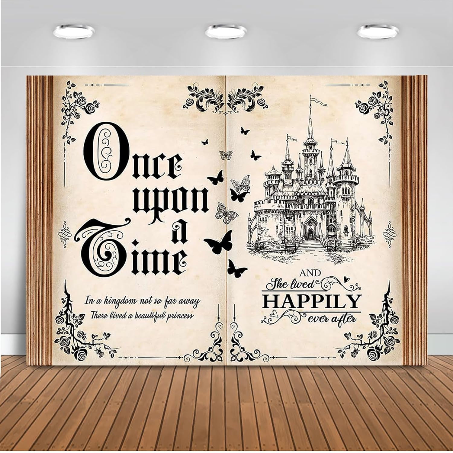 Custom Once Upon a Time Backdrop Fairy Tale Book Castle Princess ...