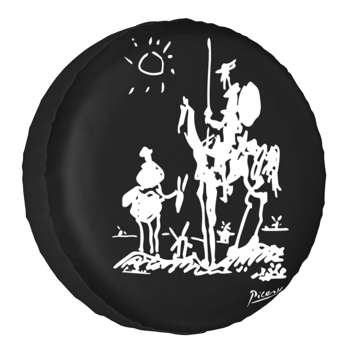 Custom One Line Face Art Spare Tire Cover for Prado Pablo Picasso 4WD ...