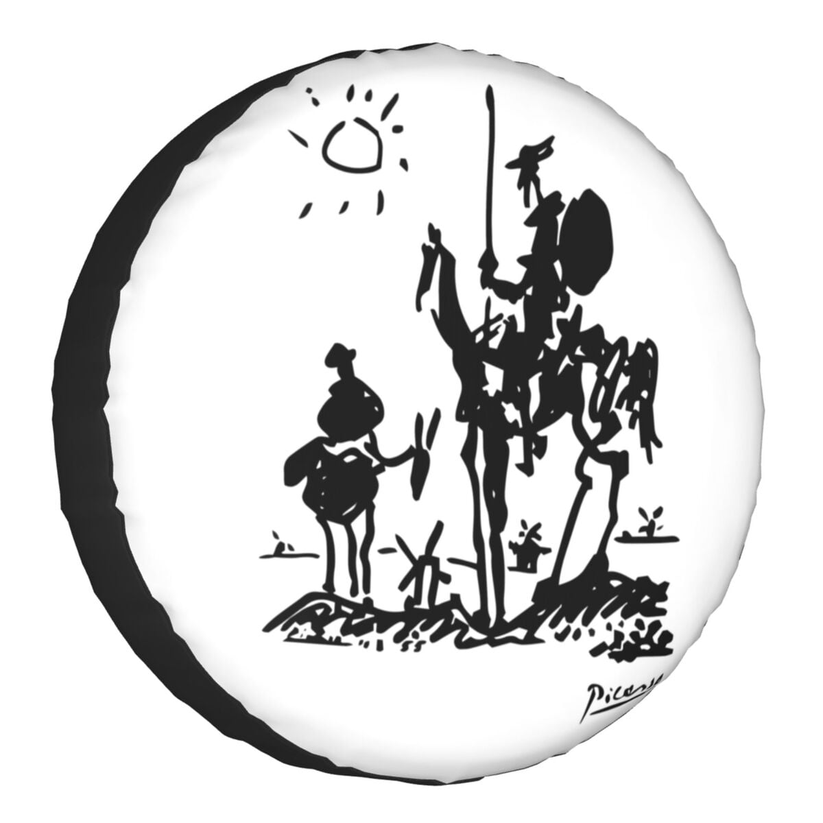 Custom One Line Face Art Spare Tire Cover for Prado Pablo Picasso 4WD ...