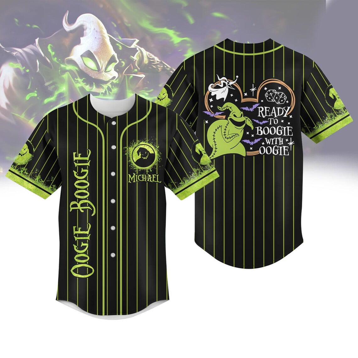 Custom Oogie Boogie Baseball Jersey, Disney Movie Jersey, Halloween ...