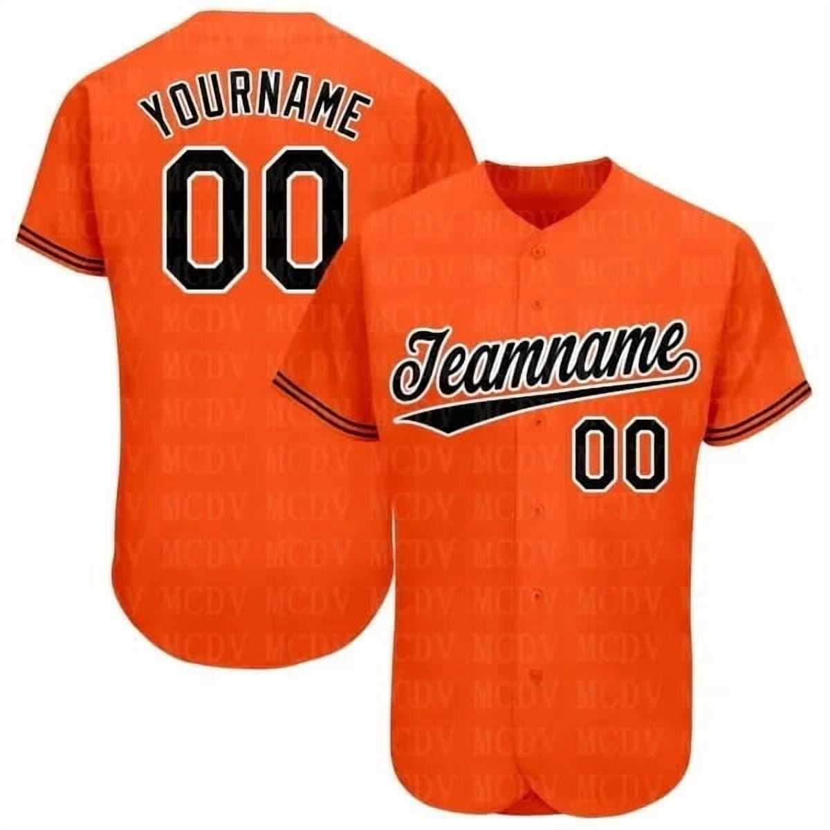 Custom Orange Black-White Baseball Jersey 3D Printed for Men and Women ...