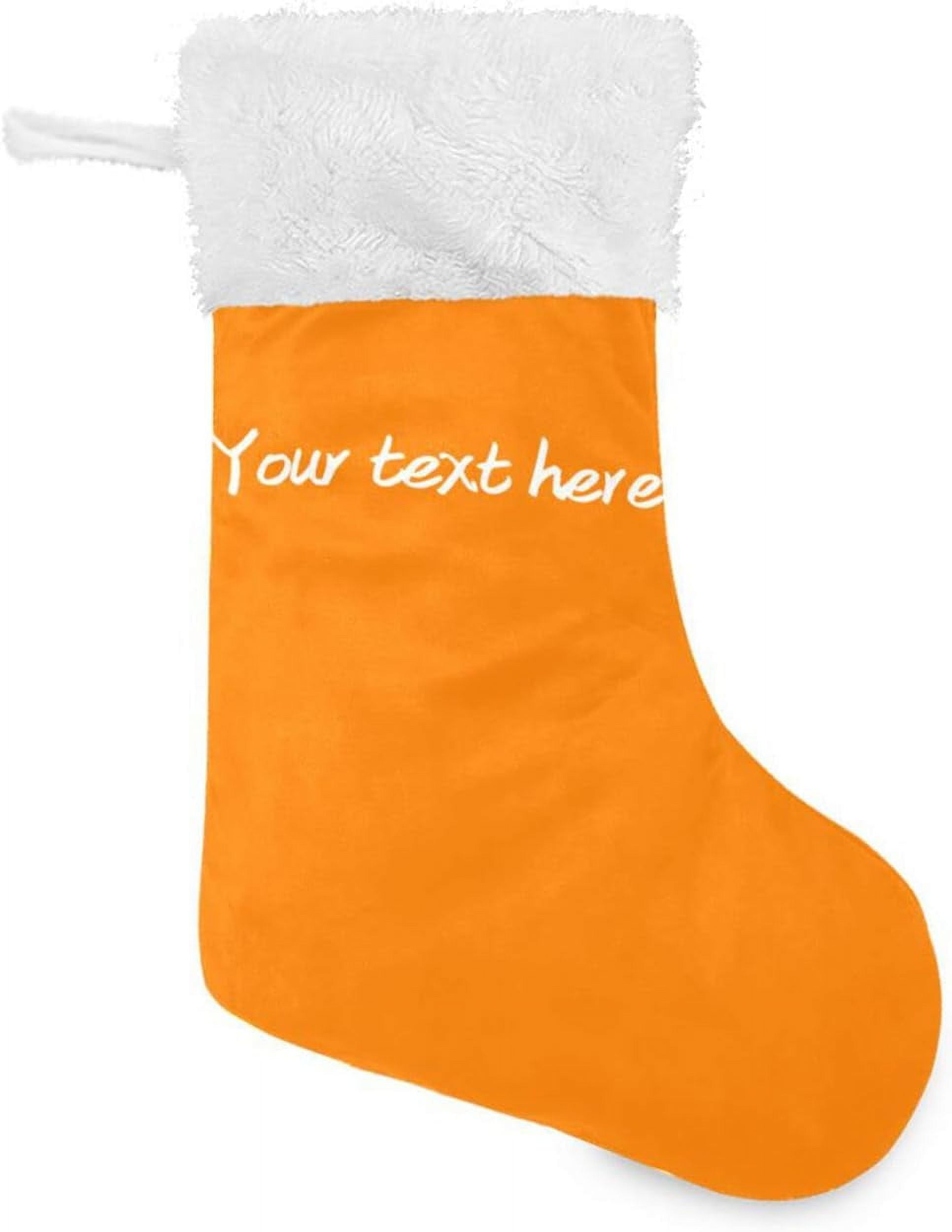 Custom Orange Christmas Stockings Christmas Presonalized Large Stocking ...
