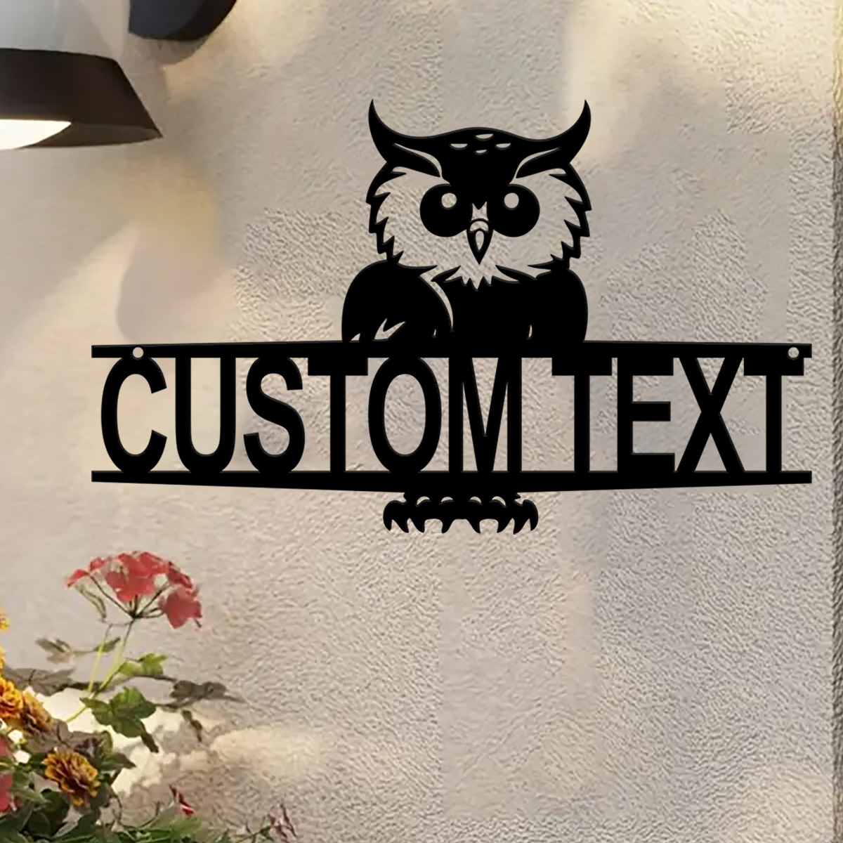 Custom Owl Metal Address Sign - Personalized Modern House Number Plaque ...