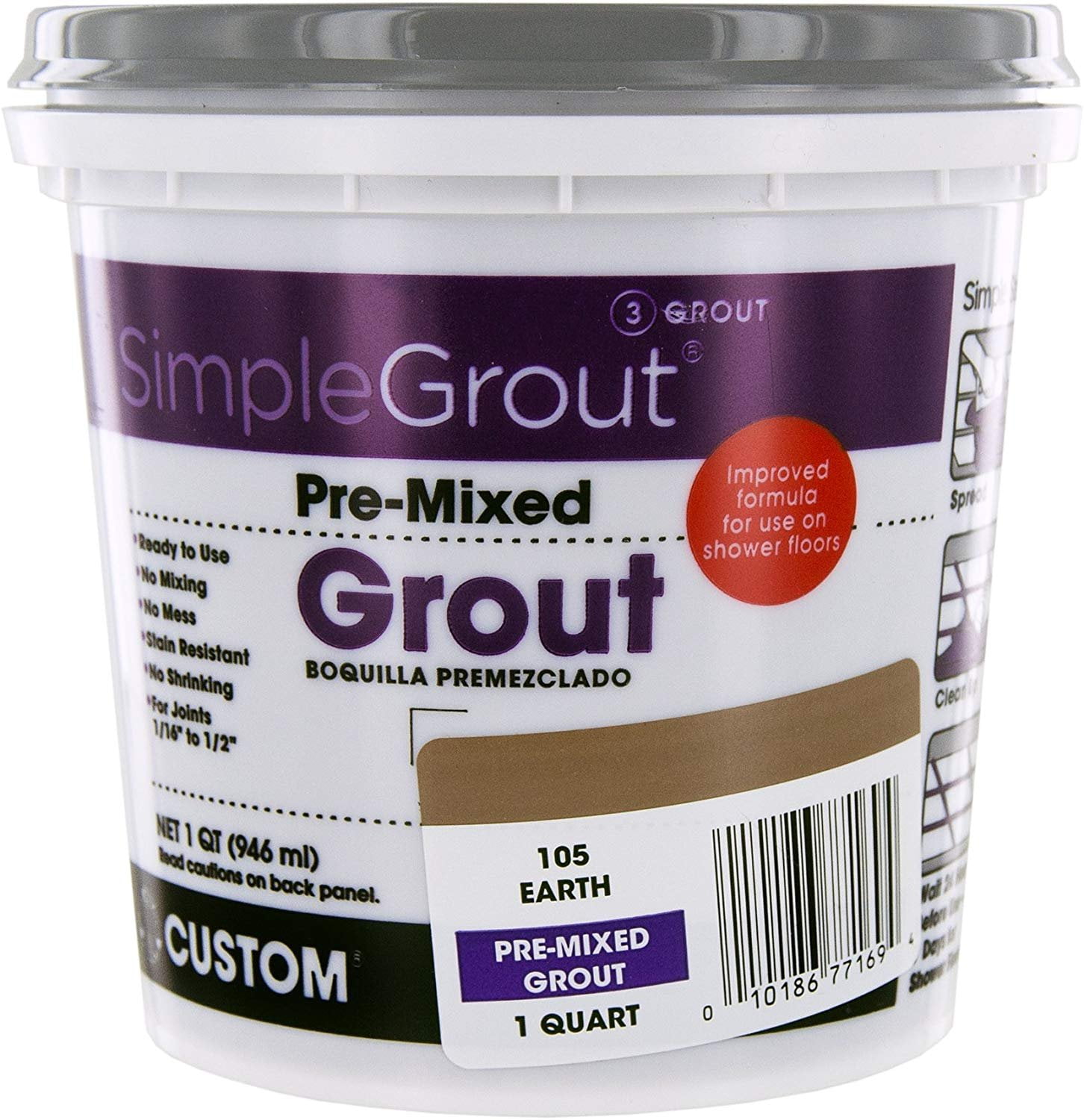 Custom PMG105QT 1-Quart Simple Premium Grout, Earth — Residential Use ...