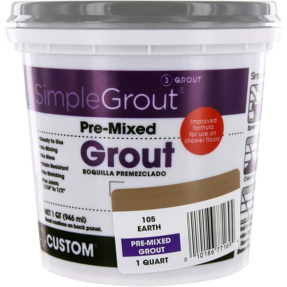 Custom PMG105QT 1-Quart Simple Premium Grout, Earth — Residential Use ...