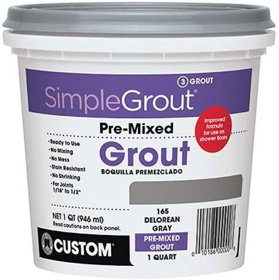 Custom PMG165QT 1-Quart Premium Grout, Delorean Gray, Ready to Use ...