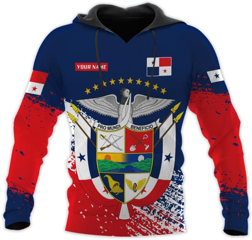 Custom Panama Shirts for Men 3D Panama Coat of Arms Shirts Panamanian ...