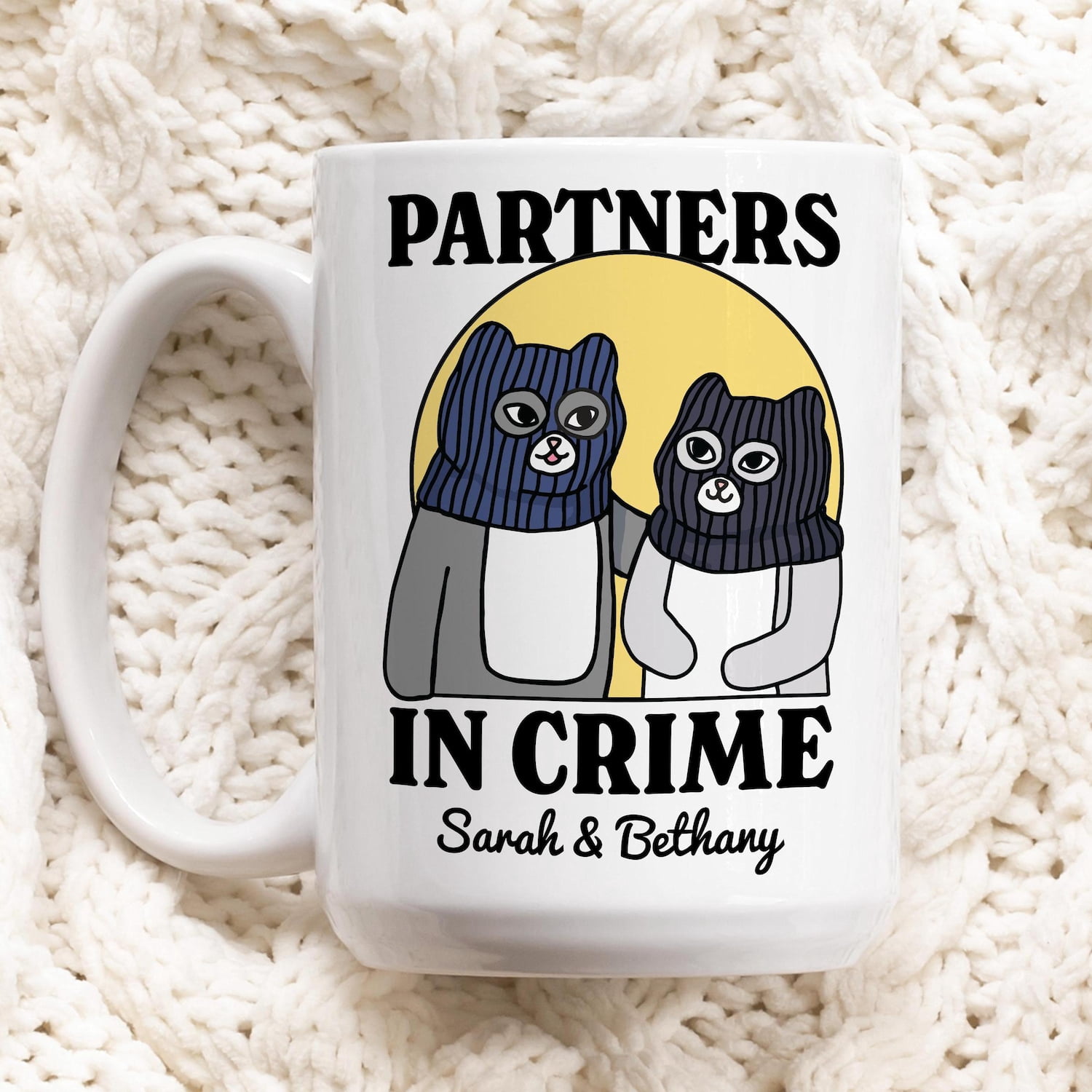 Custom Partners in Crime Mug, Bestie Ceramic Cup Personalized, Best ...